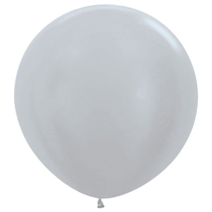 Sempertex Satin Silver Latex Balloon Various Sizes - Bubblegum Direct