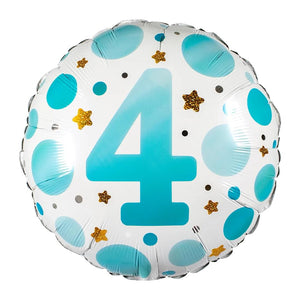 Age 4 Blue Dot 18" Circle Qualatex