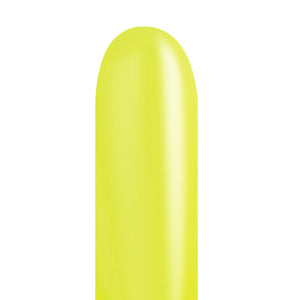 Sempertex 260 Modelling Neon Yellow Latex Balloon - Bubblegum Direct
