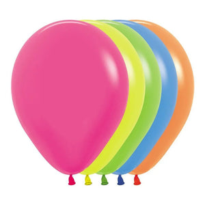 Sempertex 12" Neon Assorted Latex Balloons Bubblegum Direct Wholesale