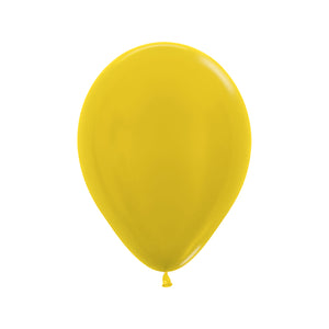 Sempertex Metallic Yellow Latex Balloon - Bubblegum Direct